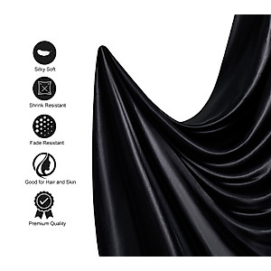 Lanest Housing Silk Satin Sheets, Twin Size Satin Bed Sheet Set with Deep Pockets, Cooling Soft and Hypoallergenic Satin Sheets Twin - Black