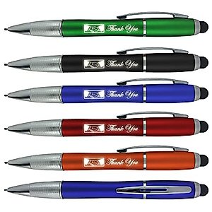 Thank You Pen for Your Boss Coworker Wife Husband Dad Mom Doctor, 3 in1 Stylus+ Metal Ballpoint Pen+LED Flashlight-Compatible with Most Phones and Touch Screen Devices, Multicolor 5 Pack