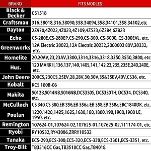 SUNGATOR 3-Pack 18 Inch Chainsaw Chain SG-S62, 3/8" LP Pitch - .050" Gauge - 62 Drive Links, Compatible with Craftsman, Ryobi, Homelite, Poulan