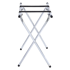 Winco Folding Tray Stand, 31-Inch, Chrome