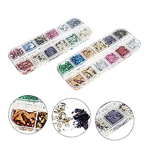 FRCOLOR 6 Boxes Nail Sequins Mettalic Nail Charm Nail Glitter Flakes Nail Art Sequin Nails Decoration Colored Aluminum foil Nail Art Decal Nail Decor Manicures Foils Accessories 3D Chunk