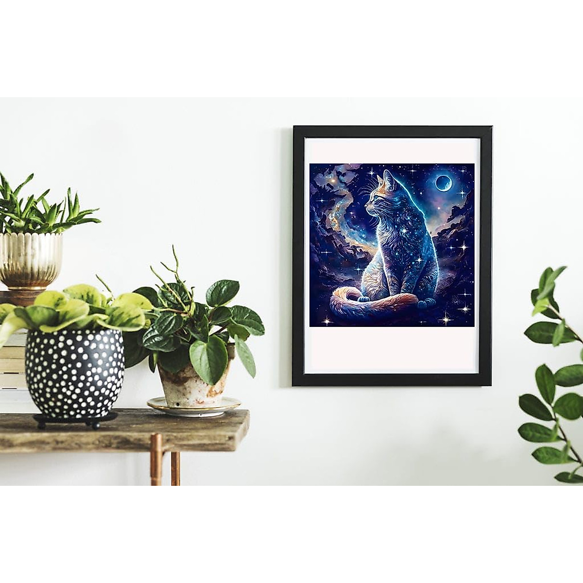 GemZono DIY Diamond Art Kits with Round Diamond,5D Cat Diamond Painting Kits Diamond Art Black Cat Diamond Painting Kits for Adults Diamond Dots Cat Crafts for Family Home Wall Decor Gifts 12x12inch