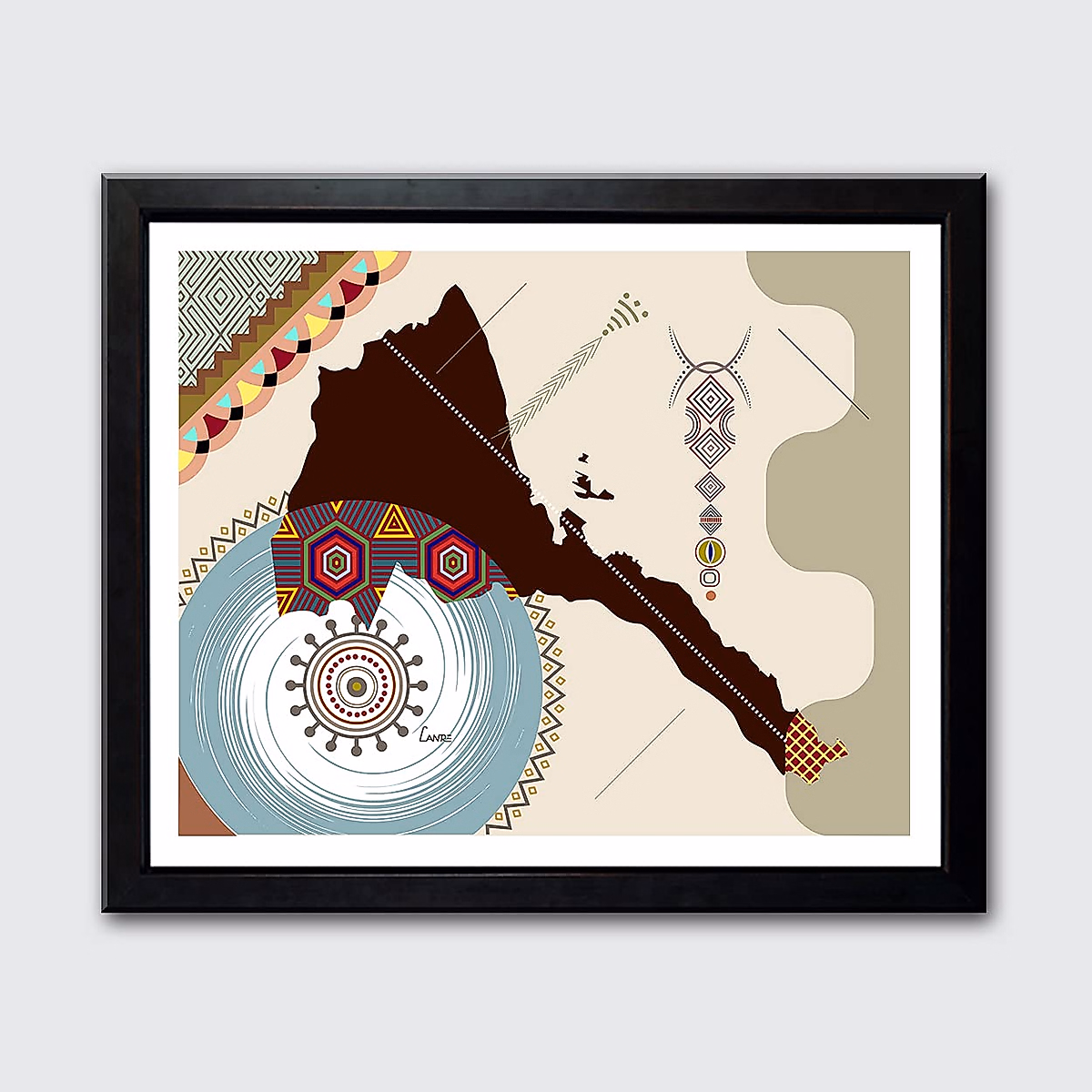 Eritrea Map Art Print Asmara Poster East African Abstract Painting Decor Unframed