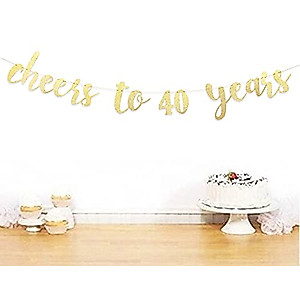 Cheers to 40 Years Banner - Happy 40th Birthday Banner 40th Birthday Banner, Cheers to Celebrate the 40th Wedding Anniversary，40th Birthday Background Props for Men and Women
