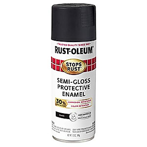 Rust-Oleum 338944 Stops Rust Advanced Spray Paint, Semi-Gloss Black 12 Ounce