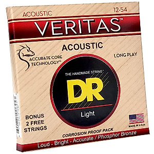 DR Strings Veritas Phosphor Bronze Acoustic Guitar Strings, 12-54 Light (VTA-12)