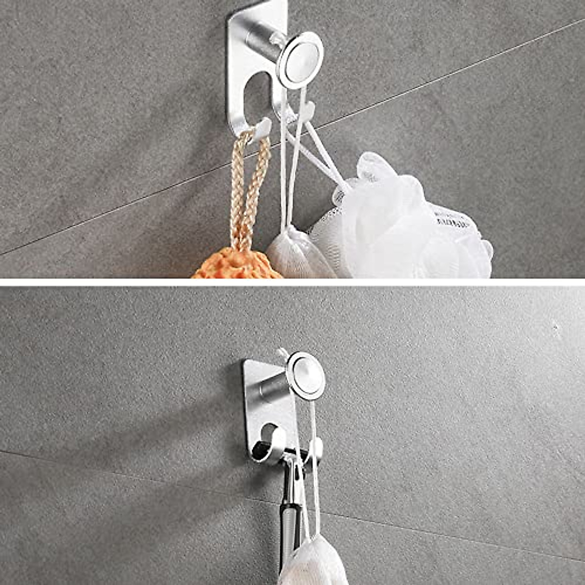 XUEBEI Razor Holder Shower Hook Stand (2 Pack) Self Adhesive Stick on Hook Heavy Duty Stainless Steel Phone Holder for Shower
