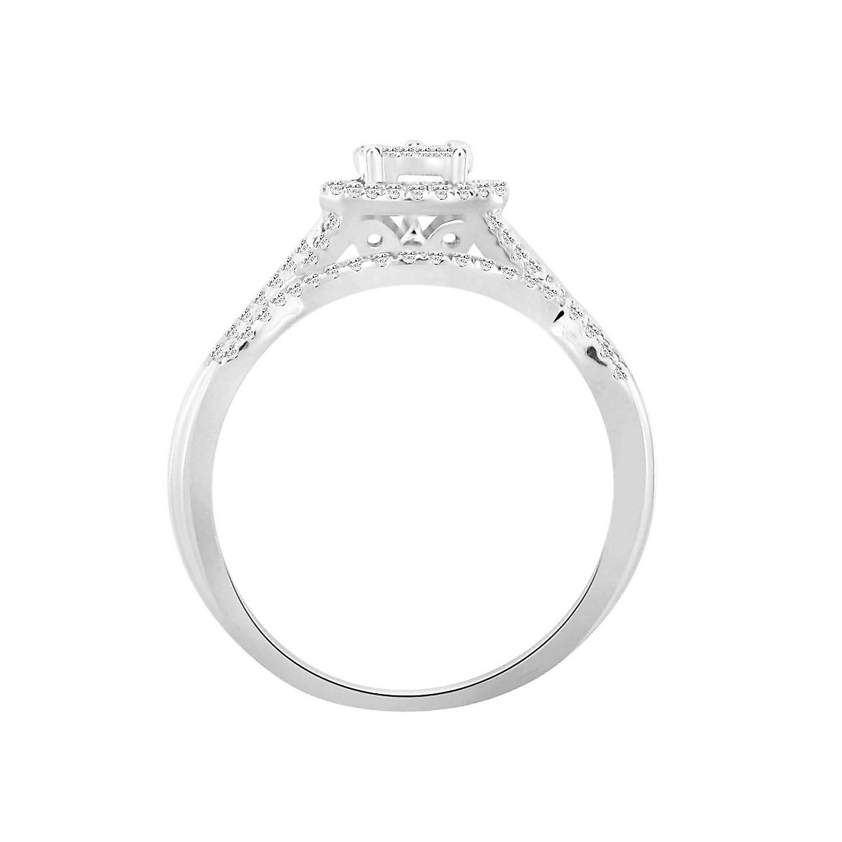 Eternal Bliss 1/4 cttw Round Natural Diamond Ladies Engagement Wedding Bridal Set in 10K Gold (white-gold, 8)