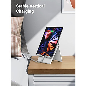 UGREEN Tablet Stand Holder for Desk Adjustable Stand Foldable Desktop Holder Charging Dock Protable Compatible for Phones, iPad, iPad Pro 12.9, 11, 10.5, 9.7 Air Mini 5 4 3 2 White
