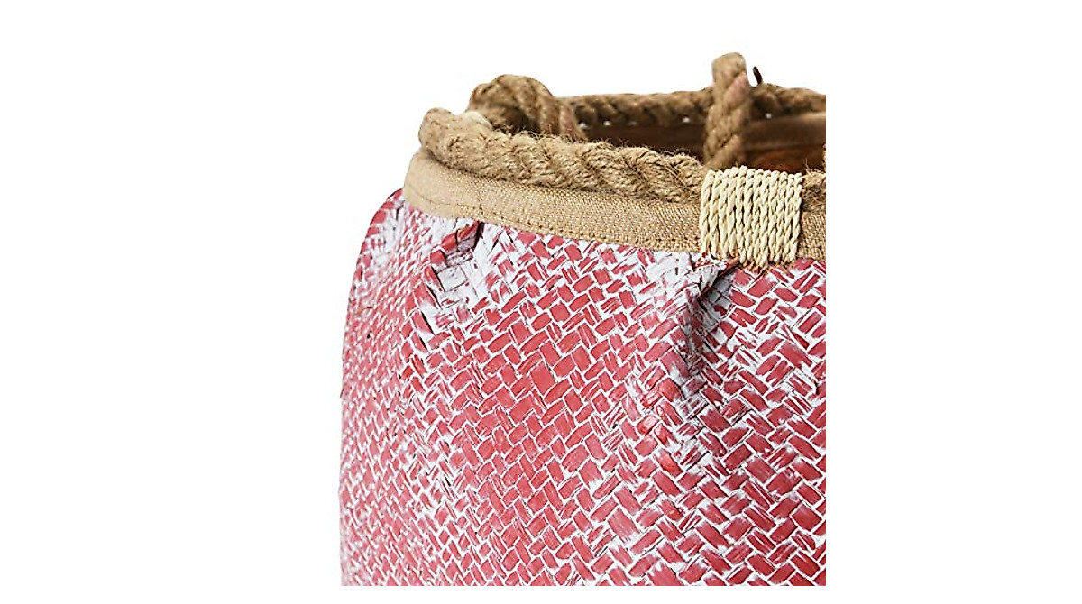 Hand-Woven Coral Seagrass Baskets - Set of 2 Storage & Decor
