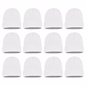 12 Pack Winter Beanie Hats for Men Women, Warm Cozy Knitted Cuffed Skull Cap, Wholesale