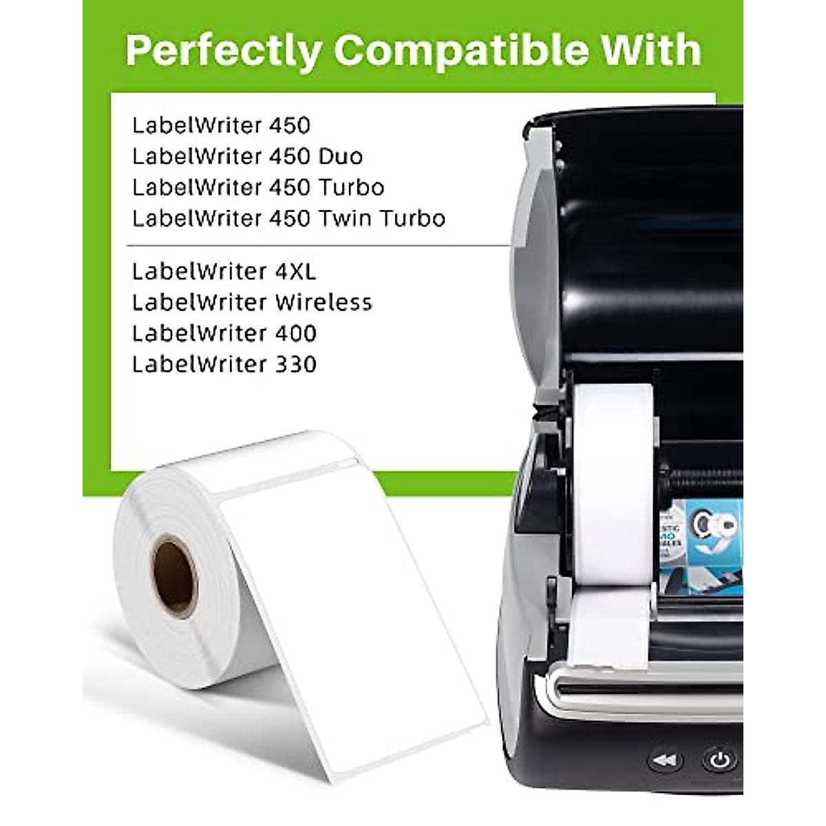 PHOMEMO - Replacement for DYMO 30256-2-5/16" X 4” Shipping Labels, Compatible with Rollo, DYMO Labelwriter 450, 4XL & Zebra Desktop Printers 8 Rolls/2400 Labels