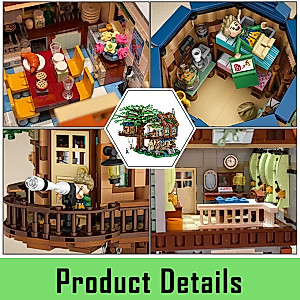 BVOPLME Idea Tree House Bricks Model Set, DIY Forest House Building Blocks Street View, Creative Building Game for Adults or Kids, Toy Building Set for Any Hobbyists(4761 Pieces)