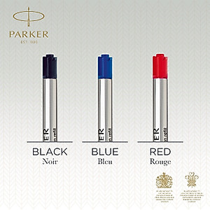 Parker Ballpoint Pen Refills, Medium Point, Blue QUINKflow Ink, 10 Count, Authentic Ink Refills Compatible with Parker Ballpoint Pens