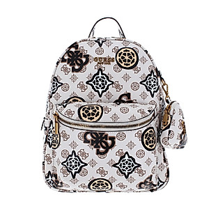 GUESS House Party Large Backpack, Cream Logo Multi