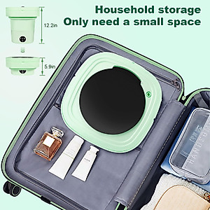 HULKNPEW Portable Washing Machine,Floading Washing Machine Upgraded 8L Large Capacity Foldable Washer,Fast and Deep Cleaning,Suitable for Apartments,Dormitories,Camping,RV,Travel,Hotel etc (Green)