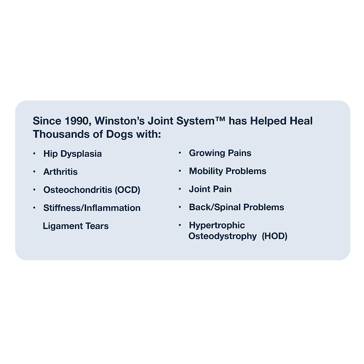 Winston Joint System - for Large Dogs Over 100 Pounds - 100% Natural Whole Food Supplement System for Arthritis, Hip Dysplasia and Joint + Pain Relief - One Month Supply - Since 1992