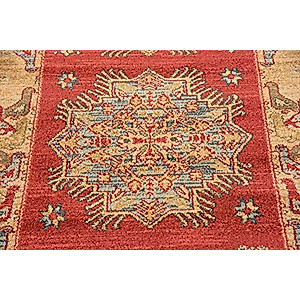 Unique Loom Sahand Collection Traditional Geometric Classic Red Runner Rug (2' 7 x 6' 7)