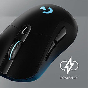 Logitech G703 Lightspeed Pro-Grade Wireless Gaming Mouse, 16000 DPI, RGB, Adjustable Weights, 6 Programmable Buttons, On-Board Memory, Long Battery Life, PC/Mac - Black