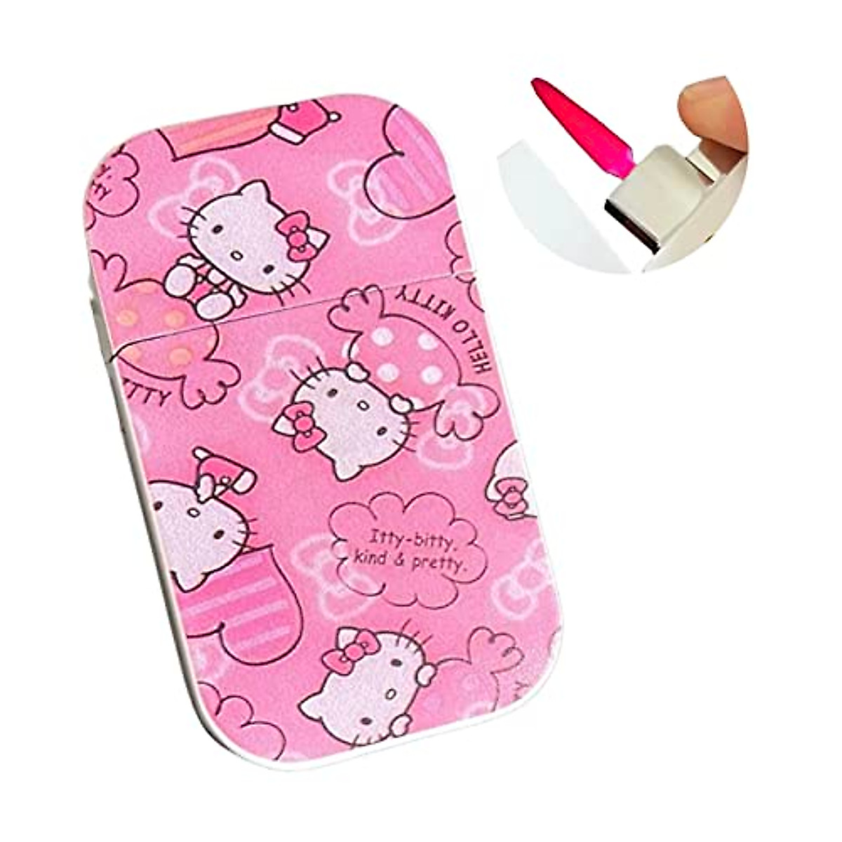 NIVEK Kulomi Lighter Kitty KT Torch Lighter Pink Flame Pocket Refillable Kawaii Cute Windproof Flame (Cat, Rabbit, Melody, Duffy) (A2-Pink Kitty)