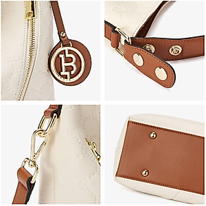 BOSTANTEN Women Leather Handbag Designer Ladies Hobo Purses Shoulder Bags (White)