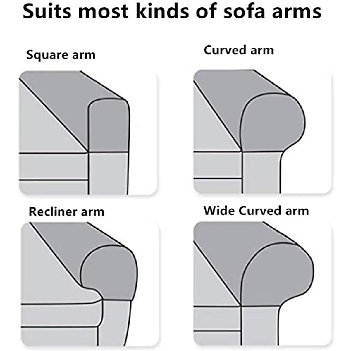 Set of 2 Sofa Armrest Cover Soft Stretch Arm Cover for Recliners Sofas Chairs Washable Arm Covers Couch Furniture Armrest Protector Covers with Pocket (Dark Coffee)