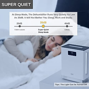 SenzTronics 3000ml(102oz) Dehumidifier, Up to 4500 Cubic Feet (500 Sq.ft) Dehumidifiers for Home Portable Ultra Quiet Small Dehumidifier with Auto-Off for Basement Bedroom Bathroom Closet RV