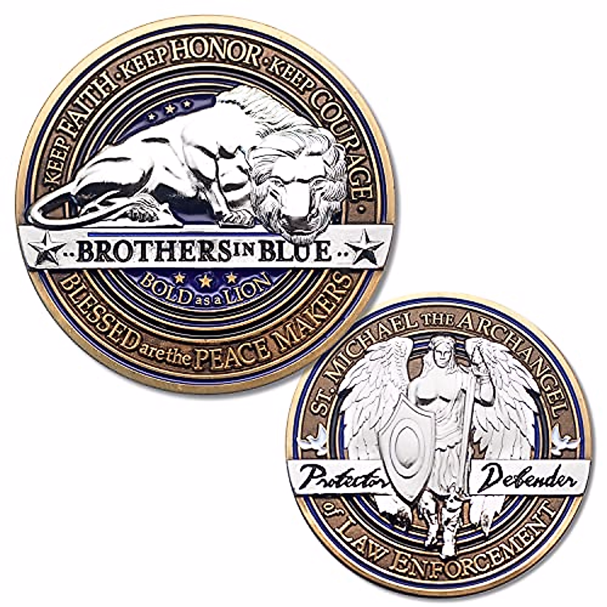 Law Enforcement Brotherhood Challenge Coin · Saint Michael Challenge Coin · Morale Challenge Coin