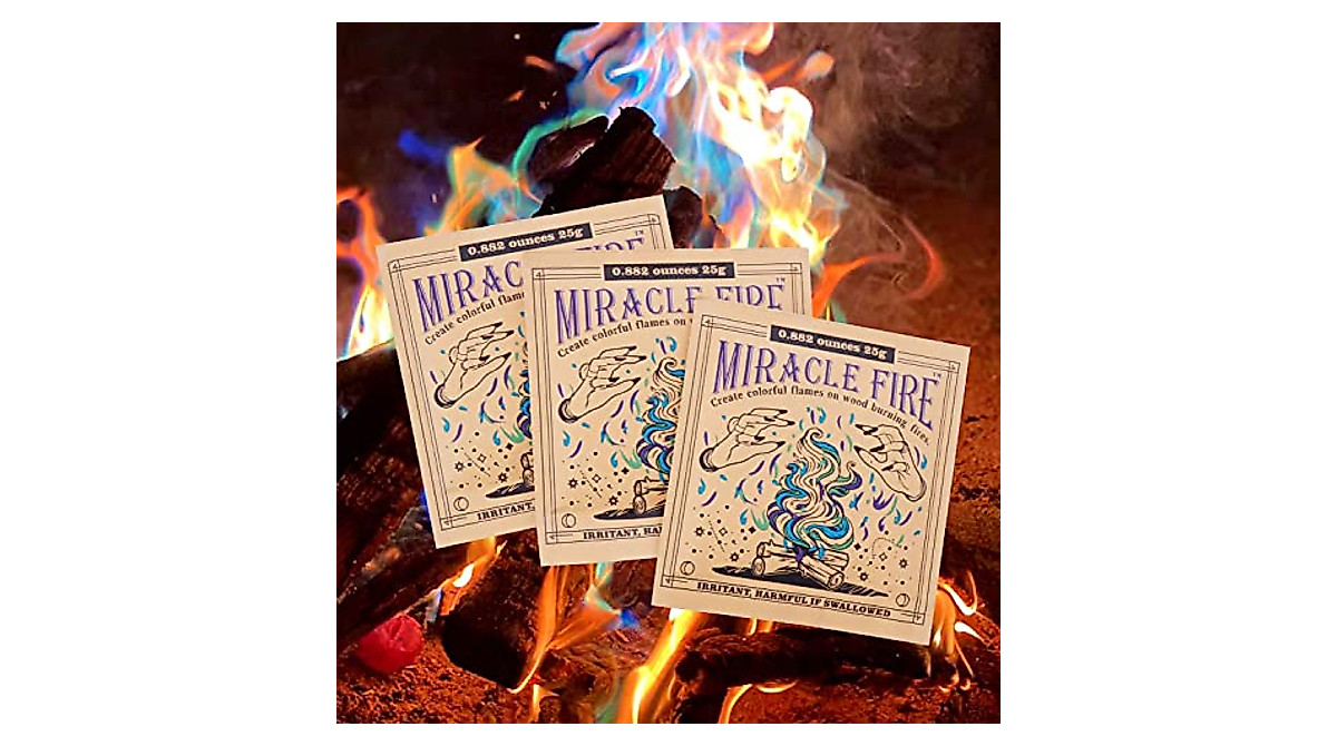 Miracle Magic Fire Pack Rainbow Colored Flames Long Lasting Campfire ...