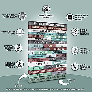 Istrion Inspirational Wall Art Framed Canvas 12 x 16 in (Turquoise) - Motivational Positive Quotes Rustic Wall Arts Decor for Home Office Bathroom Bedroom Kitchen Classroom Gym