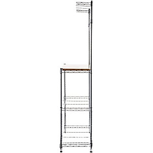 Amazon Basics 3 Tier Kitchen Storage Baker's Rack With Removeable Top, Wood/Chrome, 14" D x 36" W x 63.4" H