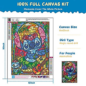 Suzoesty 5D Diamond Painting Kits for Adults Kids, DIY Full Drill Diamond Painting, Rhinestone Diamond Art Kits for Beginner Great Gift Home Wall Decor (12”x16”)