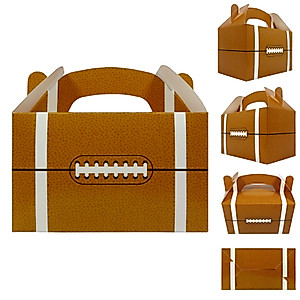 AnapoliZ Football Party Treat Boxes | Team Favor Box with Handle (24 Pcs Set) | Football Party Supplies | Sports Theme Birthday Goody Boxes