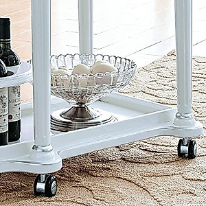 Bar Serving Cart Hotel Serving Trolley Wine Cart, Kitchen Storage Trolley Shelf Trolley White 2-Tier Shelf Trolley for Wine and Food High Grade Exquisite Shelf Trolley Kitchen Cart Hotel Trolleys