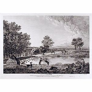 A View in Lyme Park (With that extraordinary Custom of driving the Stags;) the property of Peter Legh Esqr.