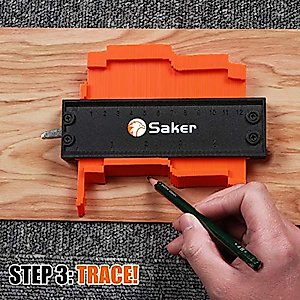 Saker Contour Gauge (5 Inch Lock) Profile Tool- Adjustable Lock-Precisely Copy Irregular Shape Duplicator -Irregular Welding Woodworking Tracing - Must Have Tool for DIY Handyman, Construction