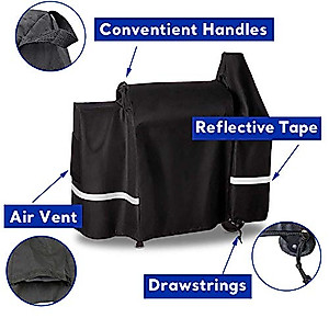 Uniflasy Grill Cover for Pit Boss 820 Deluxe, 820 Pro, 850 Pro Series Wood Smoker Pellet Grills Accessories, Cover for Pit Boss 820D, 820FB, 820PB, 820SP, 820SC, Heavy Duty Fabric Barbecue Grill Cover