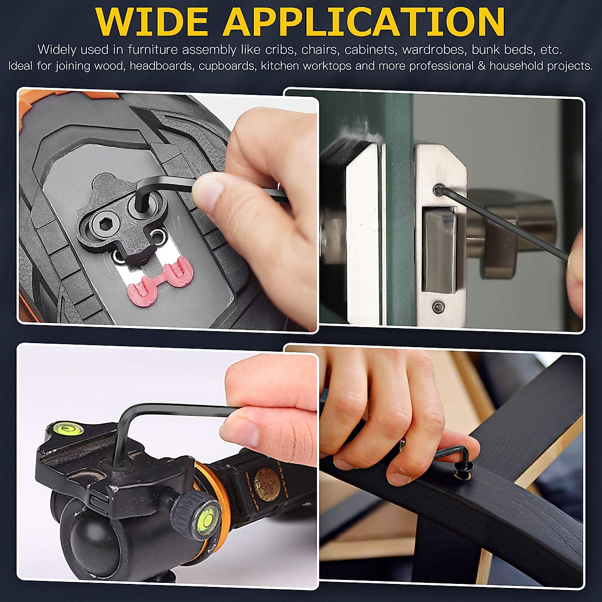 Mardatt M6 x 55mm 24PCS (12 Sets) Black Zinc Plated Hex Socket Cap Bolts Crib Bolts and Barrel Nuts Cross Dowel Replacement for Crib Cots Beds Chair Table Desk Furniture