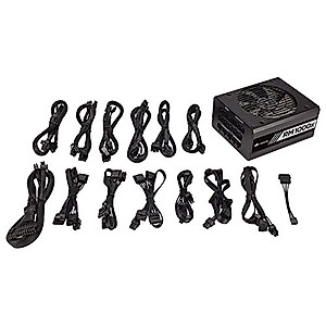 Corsair CP-9020094-UK RM1000x 1000 W 80 Plus Gold Certified Modular 135 mm Thermally Controlled Fan Power Supply Unit - Black