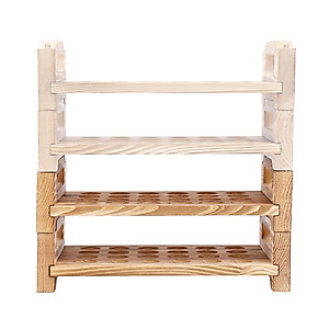 Wooden Quail Pigeon Egg Holder Countertop, 2-Tier Quail Pigeon Egg Storage Trays Stackable for 48 Fresh Eggs, Quail Egg Organizer Rustic Kitchen Decoration, Egg Container Rack