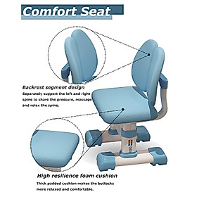 Kids' Table Chair Sets, Kids' Desks Chair, Children Study Desk Writing Table Computer Workstation With Large Storage Drawer And Bookshelf, Height Adjustable Kids Bedroom Furniture ( Color : Blue )