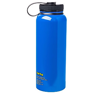 Silver Buffalo Pokemon Pikachu Lightning Bolt Stainless Steel Water Bottle With Twist Lid, 42 Ounces