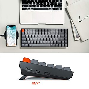 Keychron K2 75% Layout RGB Bluetooth Wireless Mechanical Keyboard with Gateron G Pro Brown Switch/Anti Ghosting/N-Key Rollover, Compact 84 Keys USB Wired Gaming Keyboard for Mac Windows-Version 2