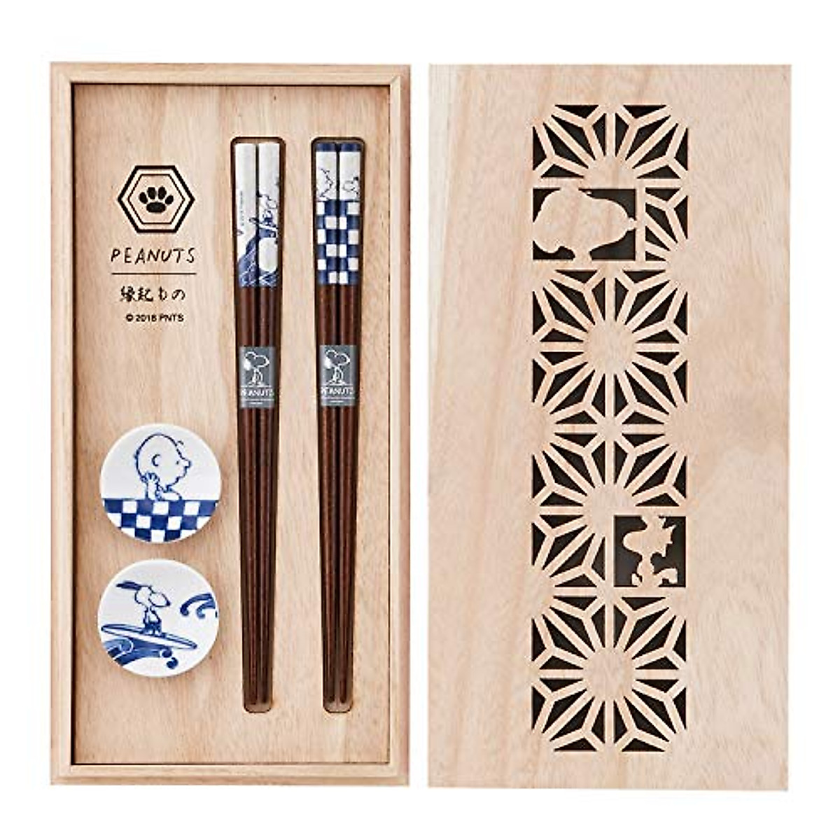 Peanuts SN80-842H Snoopy Dyed Chopsticks, Pair Set (Comes in Wooden Box)