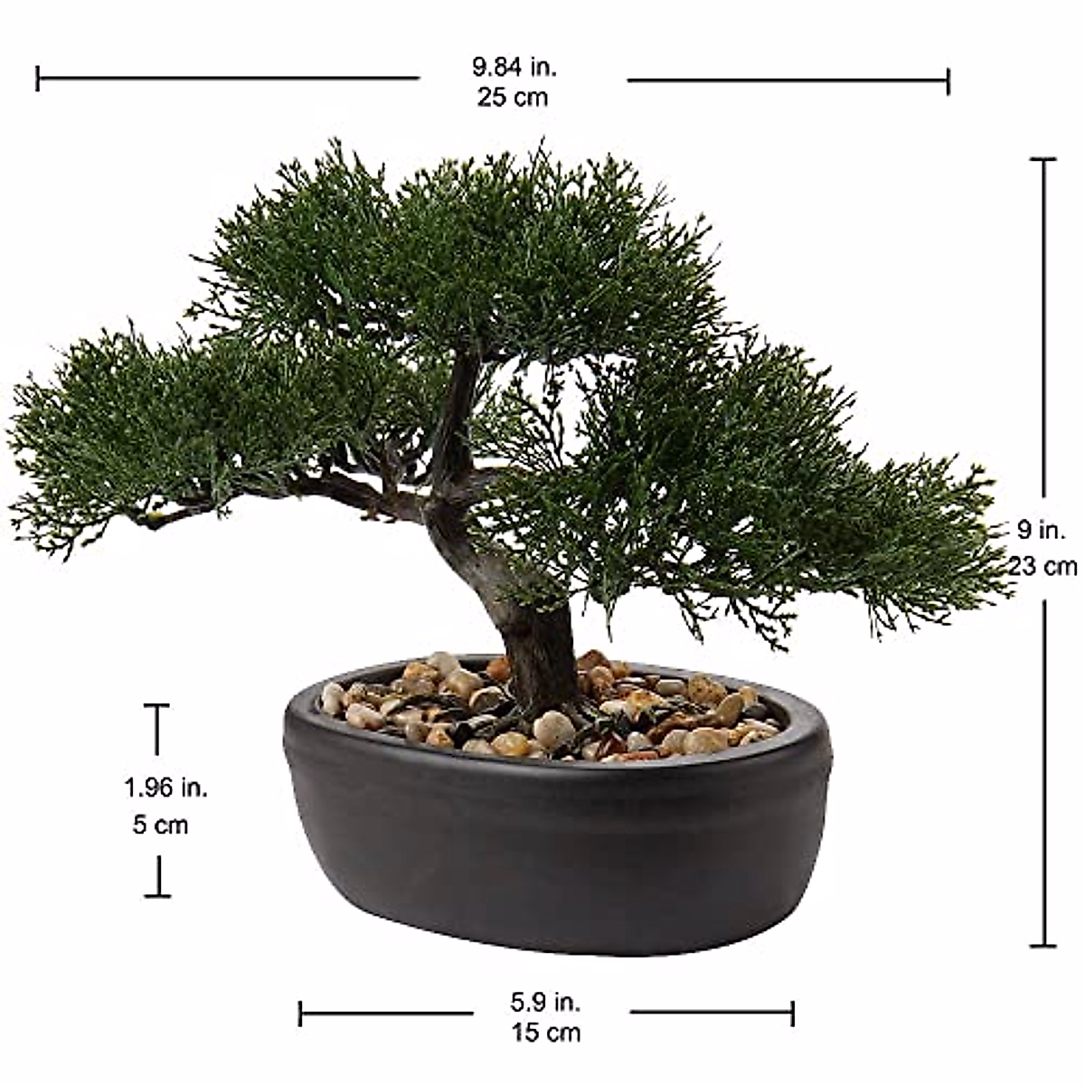 Artificial Bonsai Tree Juniper Faux Plants Indoor Small Fake Plants Decor with Ceramic Pots for Home Table Office Desk Bathroom Shelf Bedroom Living Room Farmhouse Decorations