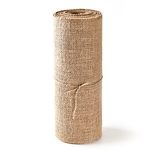 JAKSUZ Burlap Table Runners- {12inx10yards}- Burlap Cloth Roll Used for Dining Runners, Crafts, Dresser Cover & Sackcloth - Natural Jute Runner Suitable for Event Decor, Thanksgiving Table & Weddings