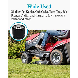 HOODELL 4 Pack 12 050 01-S Oil Filter, Professional Factory Oil Filter Fits Kohler Engine Troy Bilt Bronco 12 050 01 1205001-S 12 050 01-S1, Lawn Mower Oil Filter