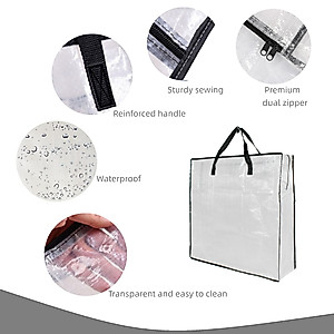 Clear Storage Bags with Zipper and Handles, Blanket Bags For Closet Storage, Moving and Packing Supplies for College, Underbed Storage Organizer for Clothes Pillow Bedding Christmas Wreath