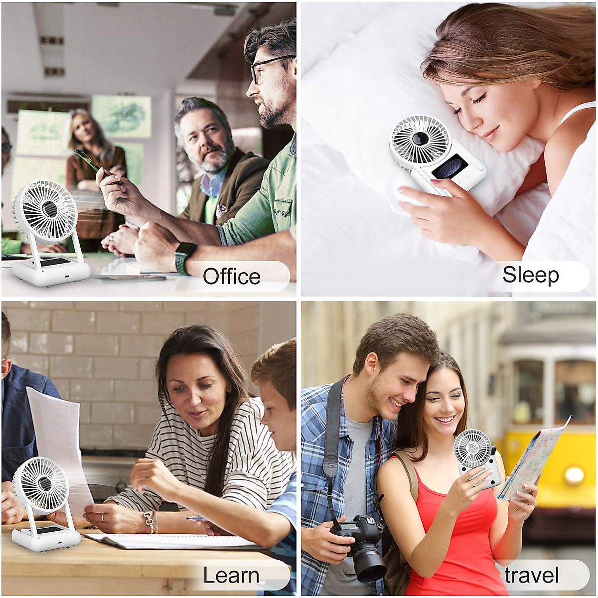 WUYILED Battery Operated Fan, Small Table Fan with Strong Airflow Quiet Operation Portable Fan Speed Adjustable Head Mini Personal Fan for Home Office Bedroom Table and Desktop