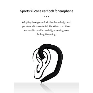 5 Pair KINBOOFI KBEAR Sports Silicone Earhook for Wired Earphone Over-Ear in Ear Monitor, Relieve Earphone Long-Term Use (3black+2white)